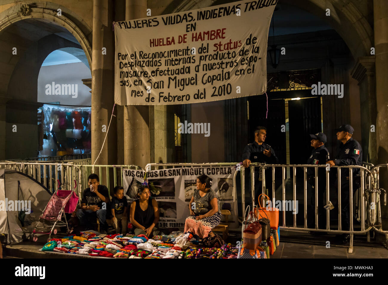 Protest by indigenous people in front of the Town hall against police ...