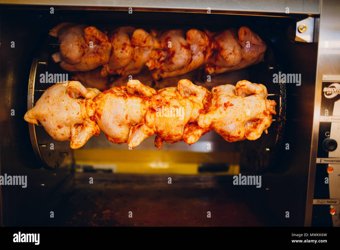 Food court concept. Grilled chicken Stock Photo - Alamy