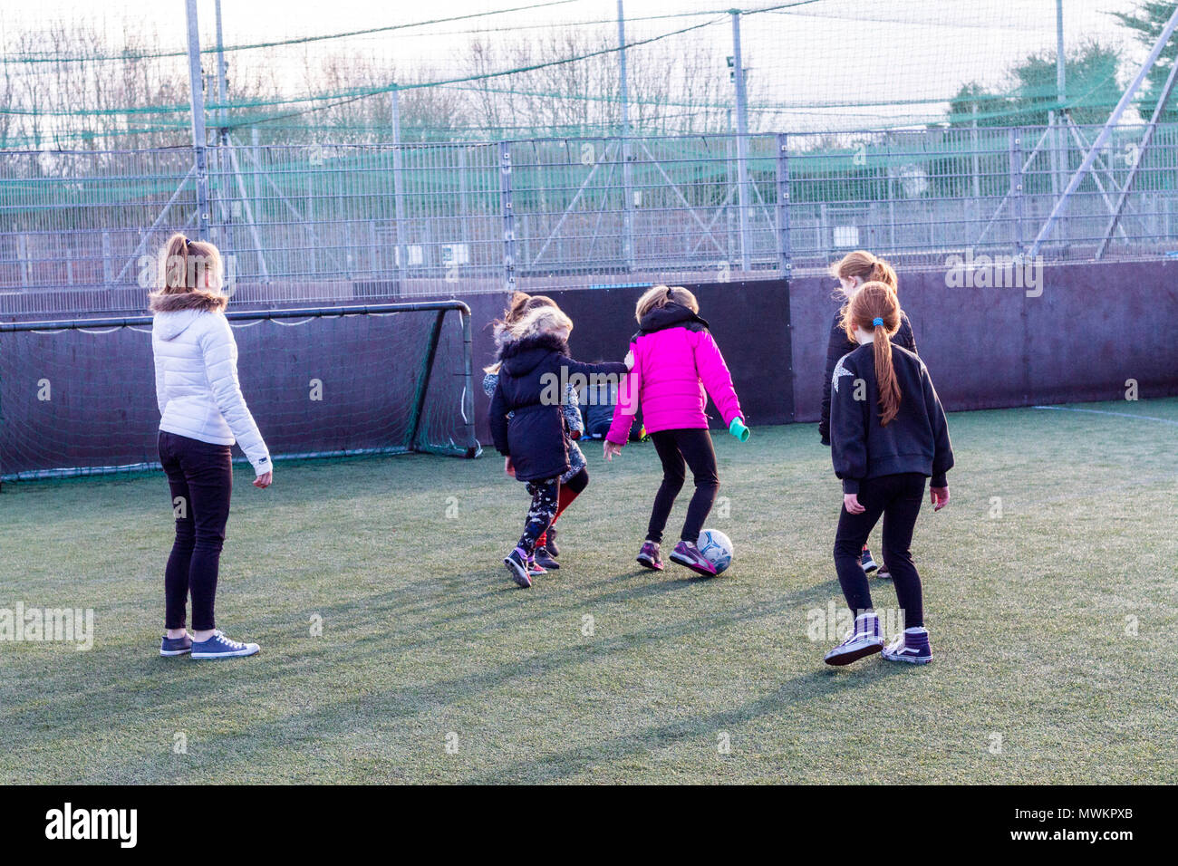 Girls playing football, soccer, football team, kids, children, soccer ...