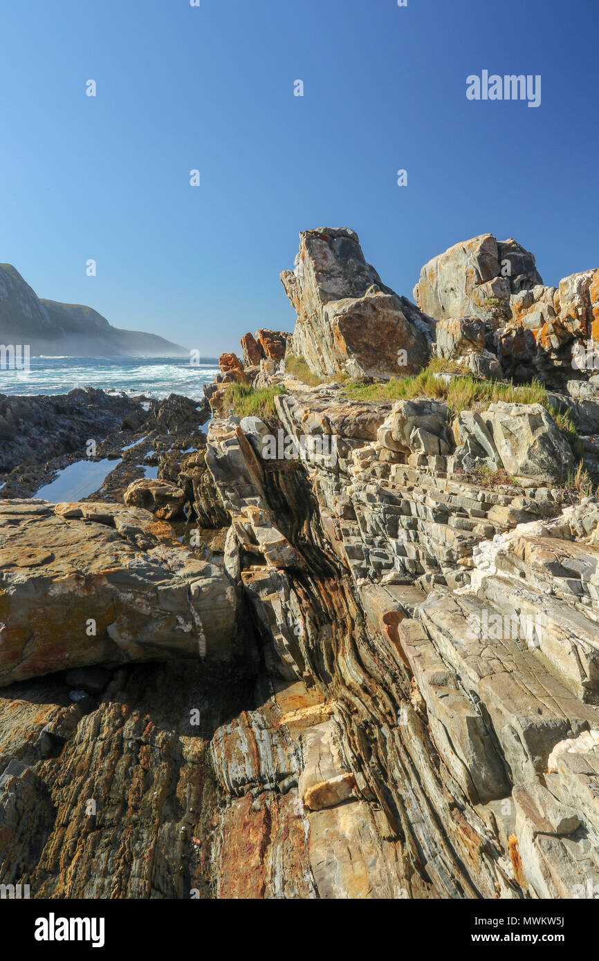 Sea stacks jutting into the indian ocean in the tsitsikamma national ...