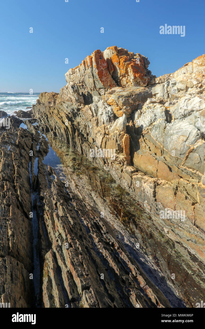Sea stacks jutting into the indian ocean in the tsitsikamma national ...