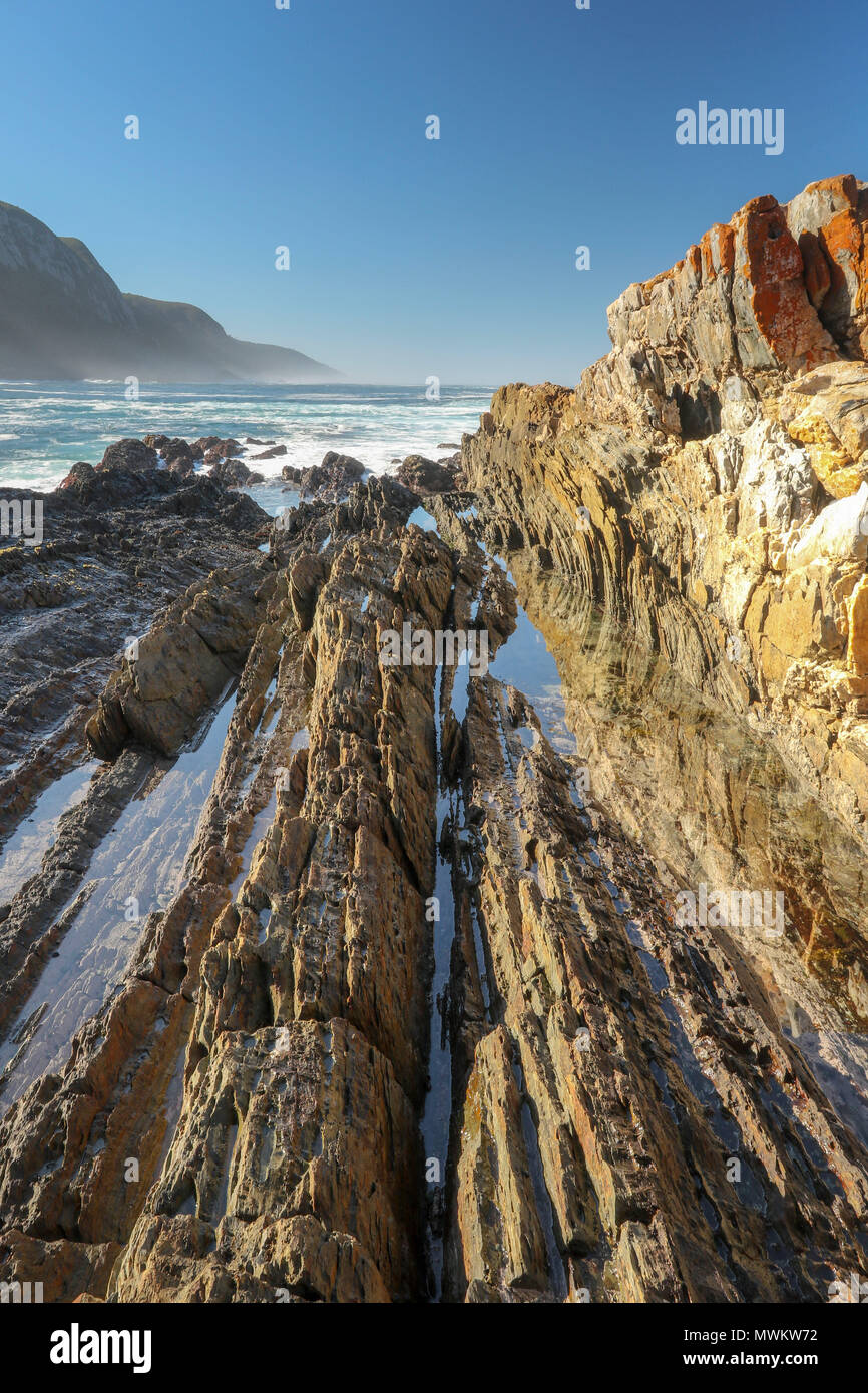 Sea stacks jutting into the indian ocean in the tsitsikamma national ...