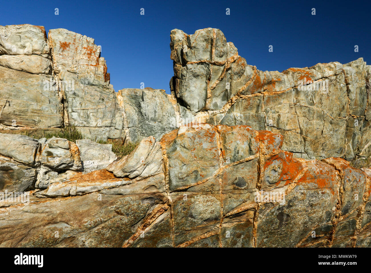 Sea stacks jutting into the indian ocean in the tsitsikamma national ...