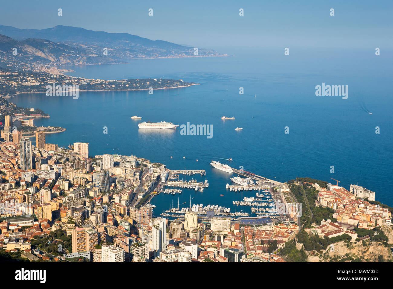 Panoramic view of Monaco from the Tête de Chien Stock Photo - Alamy
