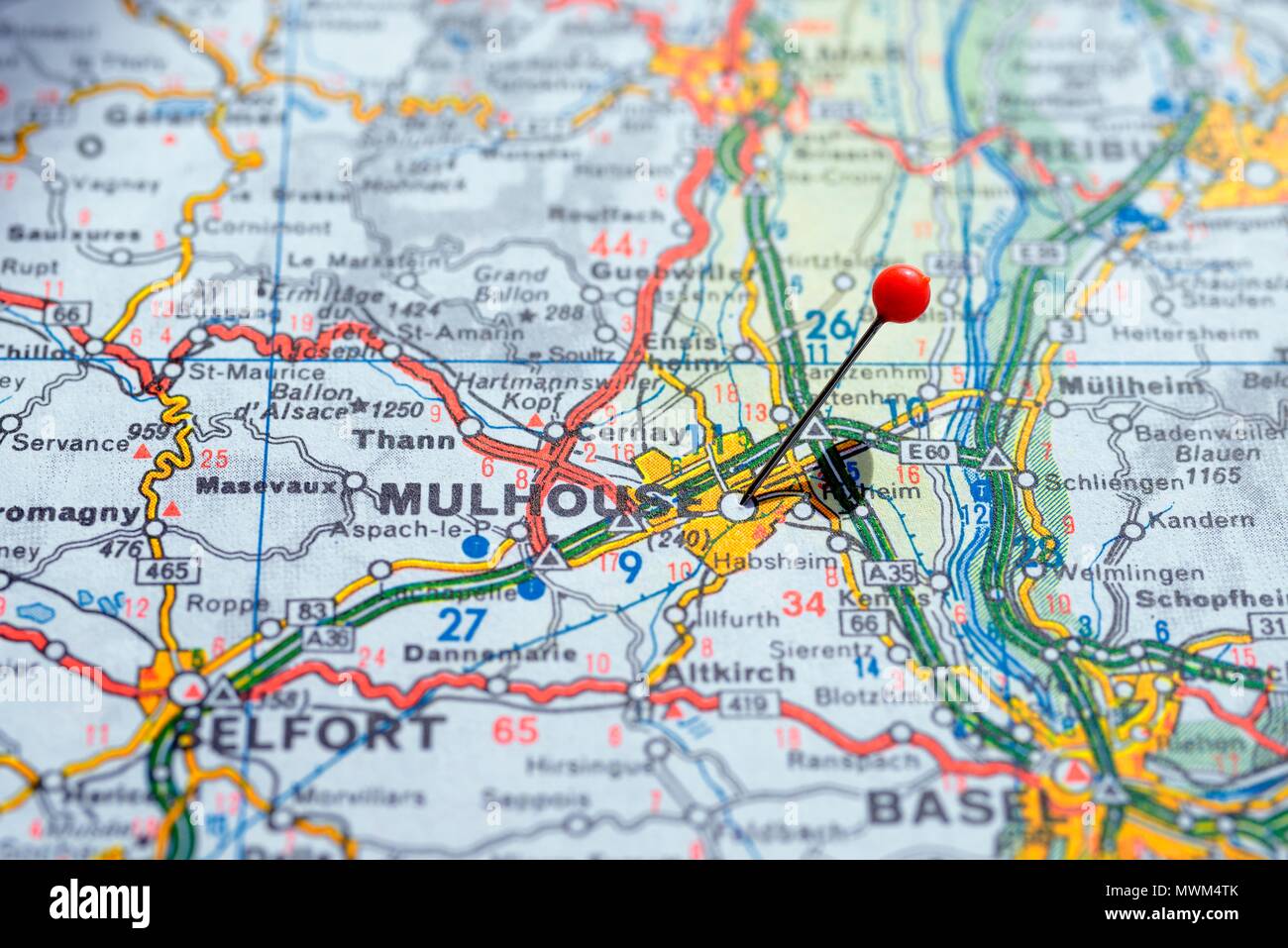 Mulhouse map hi-res stock photography and images - Alamy