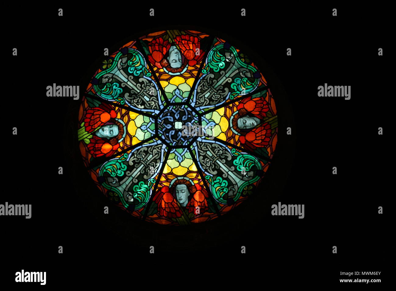 Round stained glass hi-res stock photography and images - Alamy
