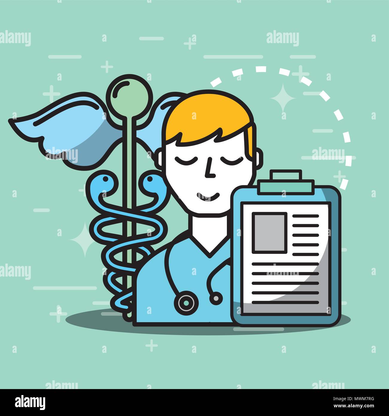 doctor patient report papers mental health care vector illustration ...