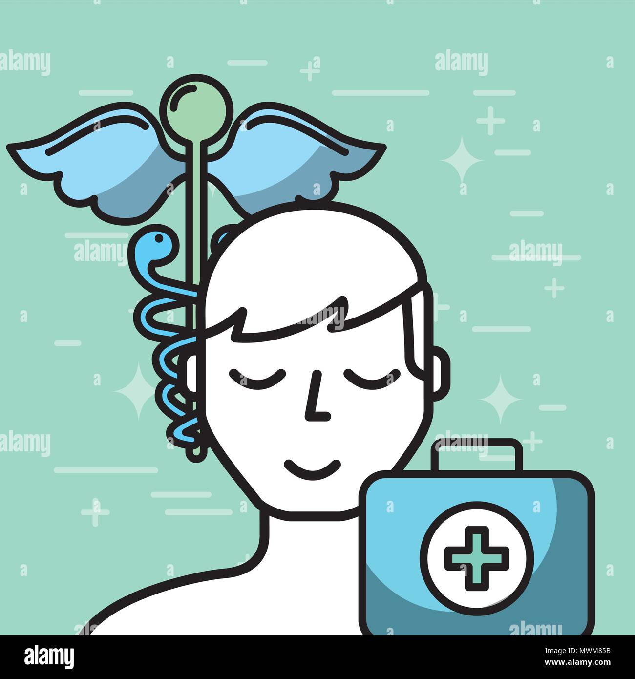 patient kit first aid mental health care vector illustration Stock ...