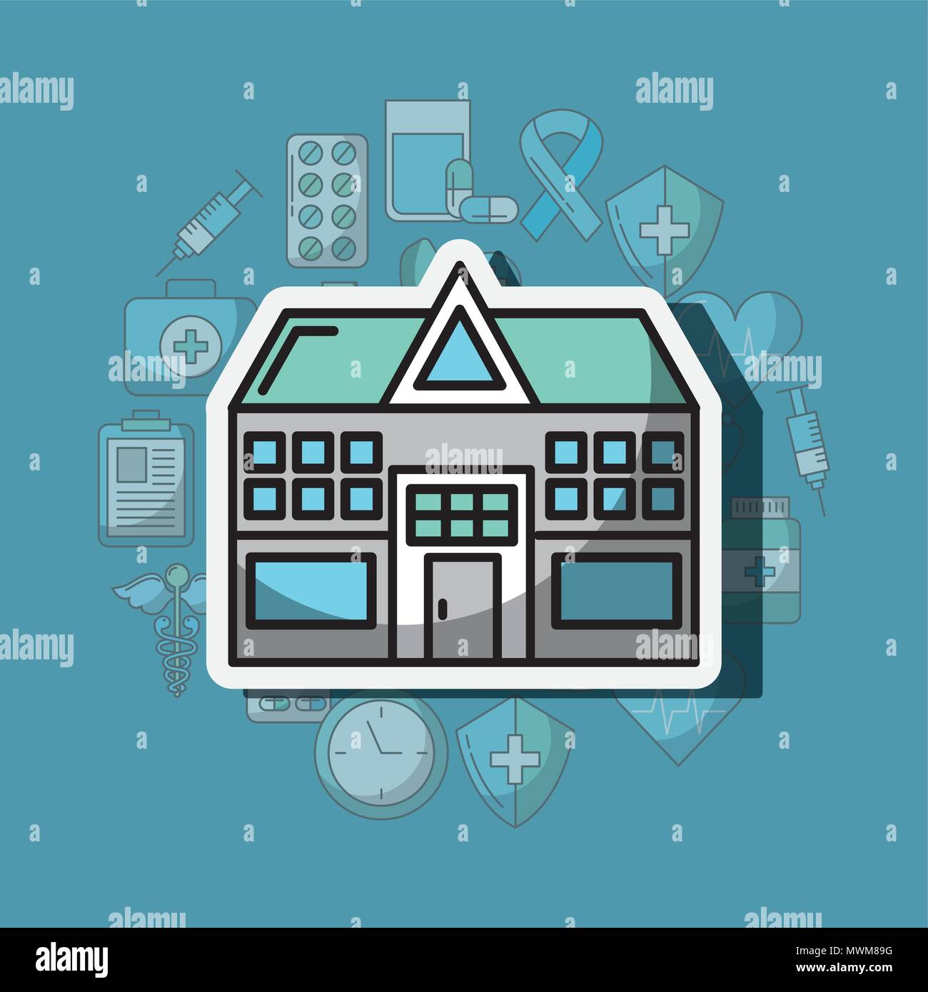 clinic building mental health care vector illustration Stock Vector ...