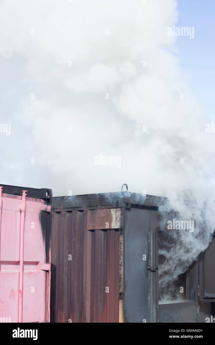 Fire station firefighter training equipment used by fireman to simulate ...