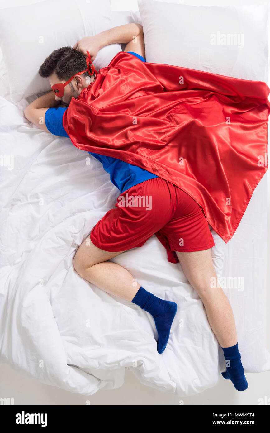 Man Sleeping In Bed Overhead High Resolution Stock Photography and ...