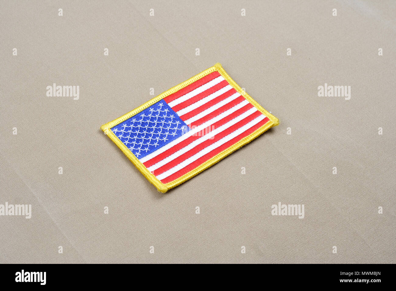 USA flag patch on desert camouflage uniform Stock Photo - Alamy