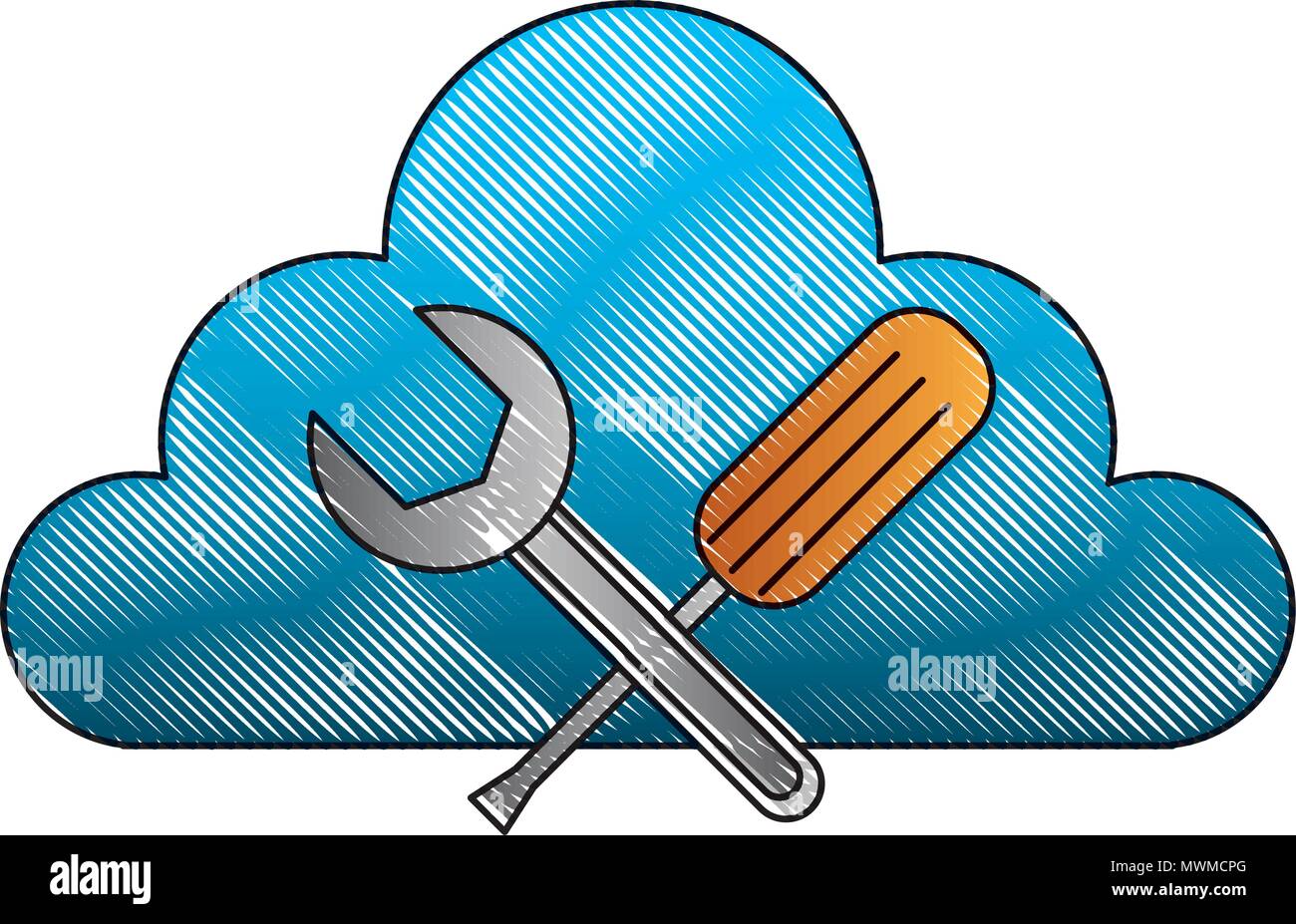 cloud computing with tools data center vector illustration design Stock ...