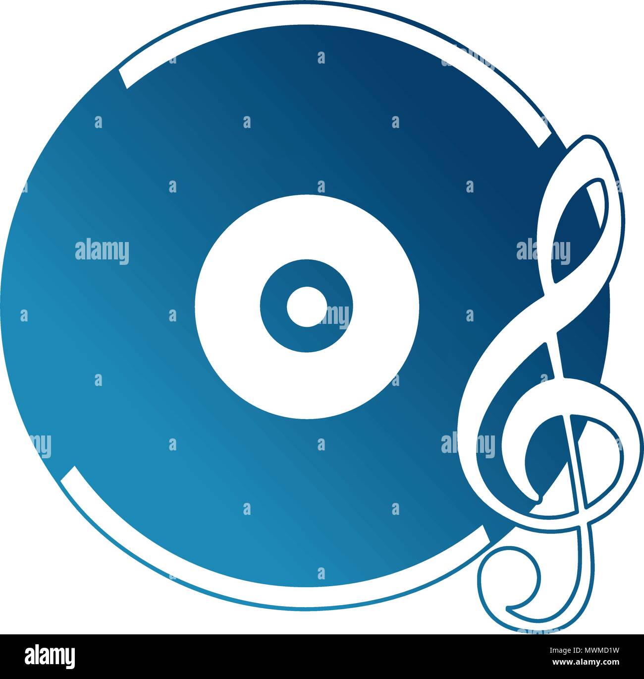 vinyl disk with music note retro vector illustration design Stock ...
