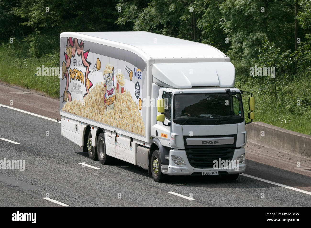 nisa foods daf logistics HGV lorry M6 motorway Stock Photo - Alamy