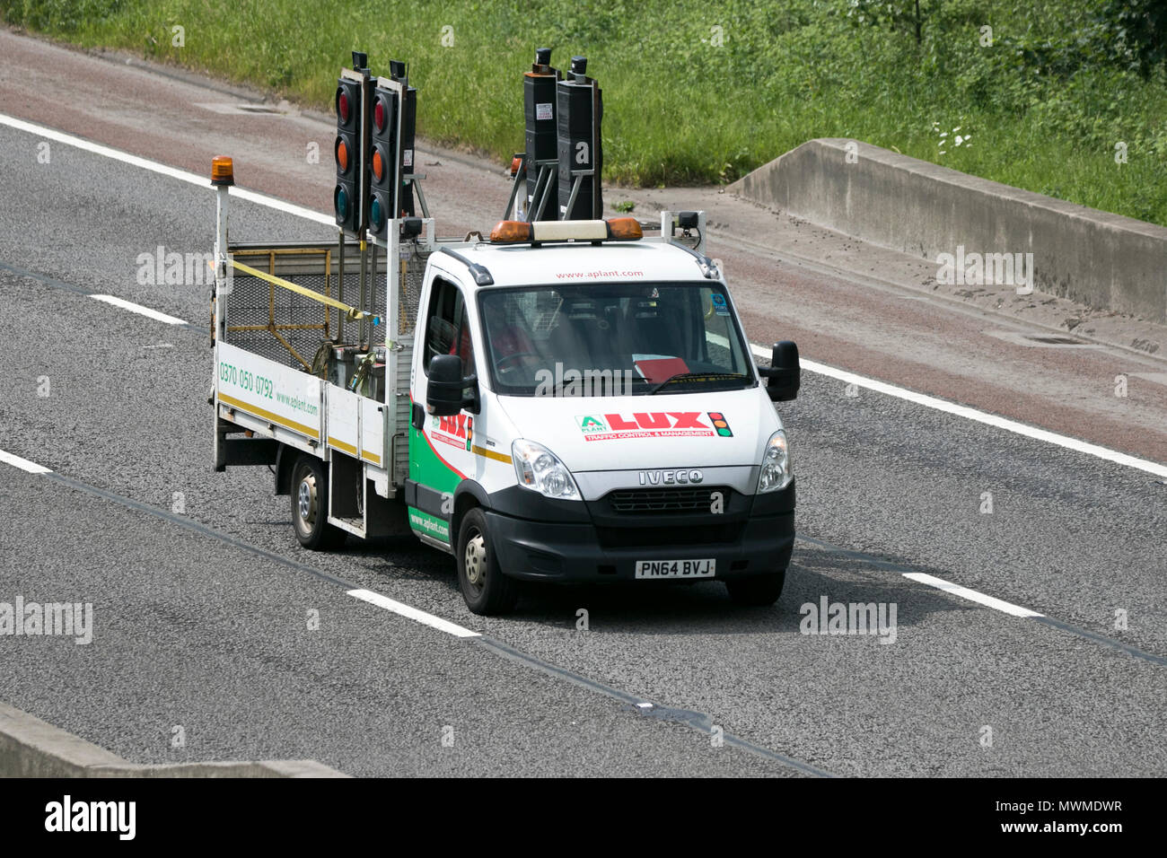 Lux traffic lights road works lighting traffic control Stock Photo - Alamy
