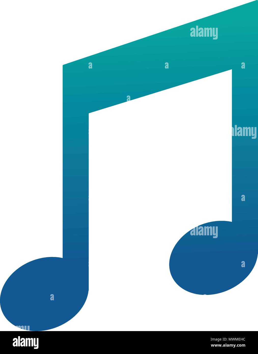 music note melody song image vector illustration neon blue Stock Vector ...