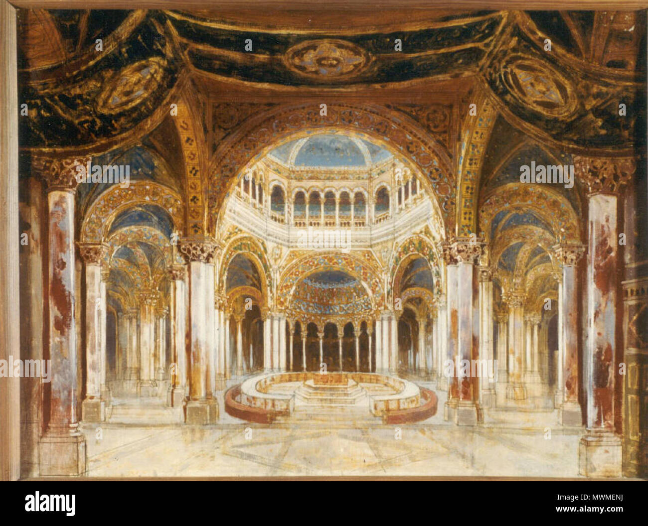 472 Paul von Joukowsky - Bühnenbild Parsifal - Gralstempel Stock Photo ...
