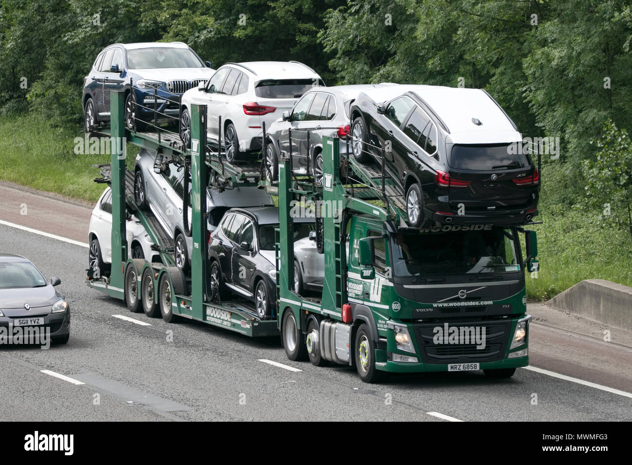 logistics HGV lorry M6 motorway Stock Photo - Alamy