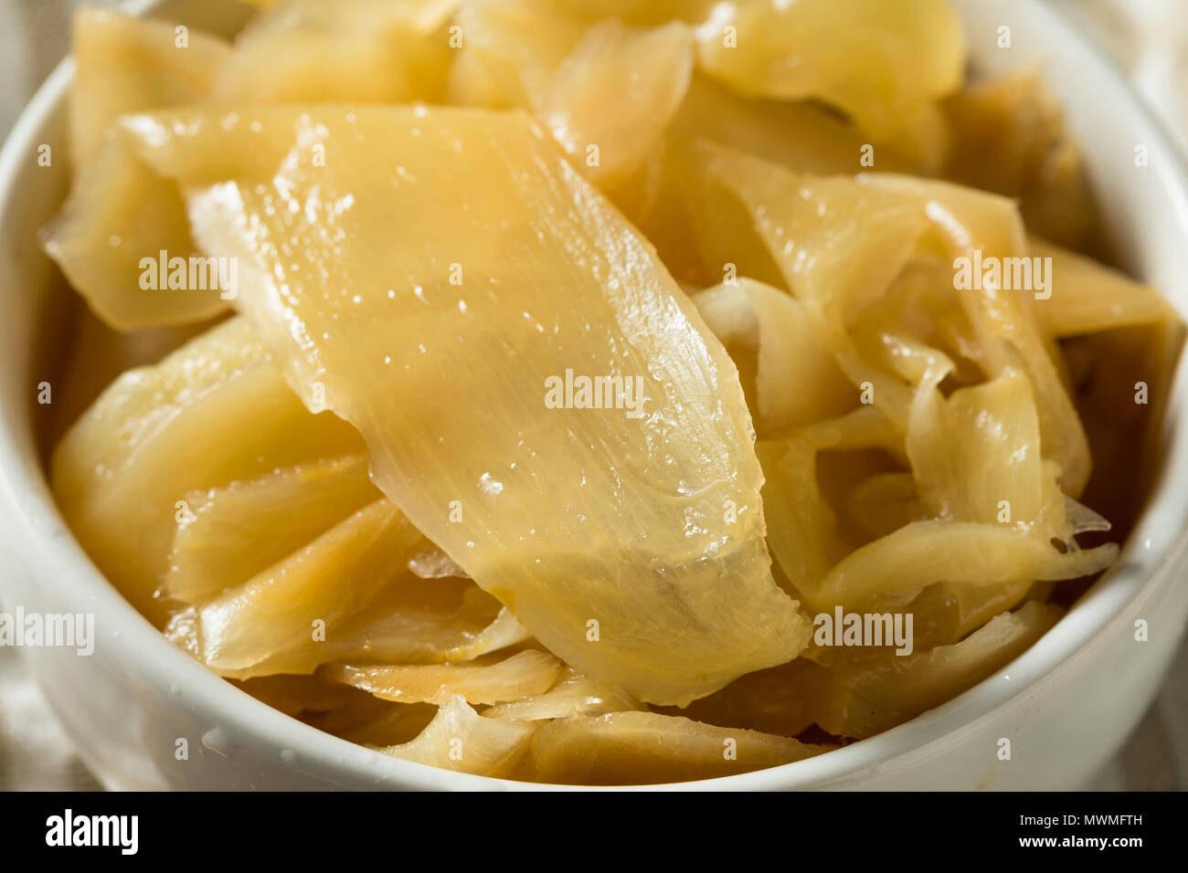 Spicy Pickled White Ginger in a Bowl Stock Photo - Alamy