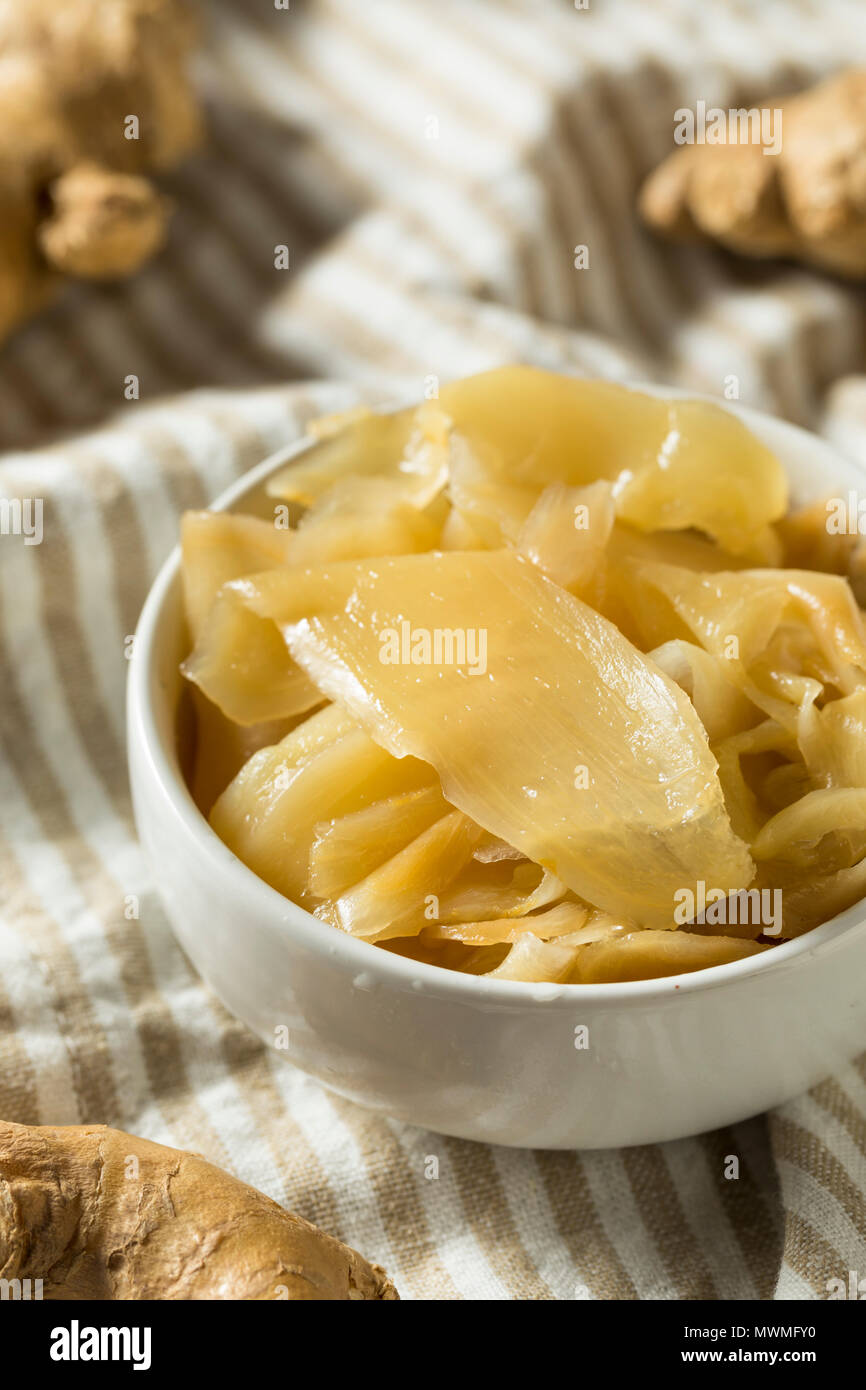 Spicy Pickled White Ginger in a Bowl Stock Photo - Alamy