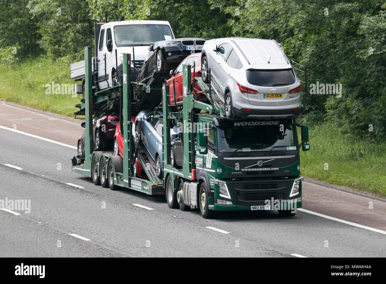 logistics HGV lorry M6 motorway Stock Photo - Alamy