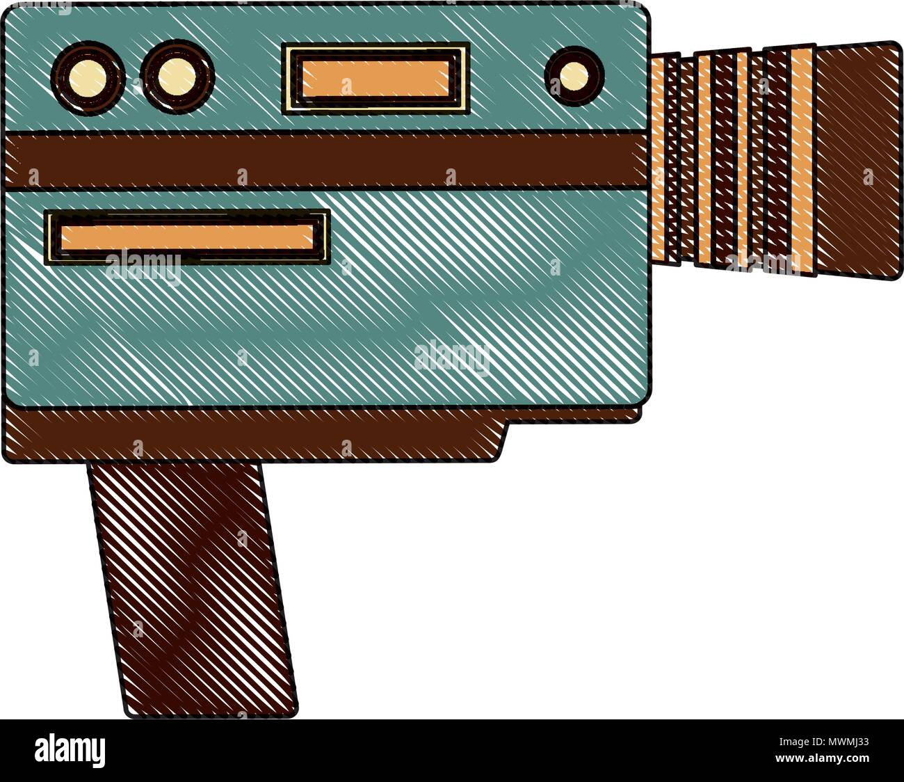 video camera device vintage image vector illustration drawing Stock ...