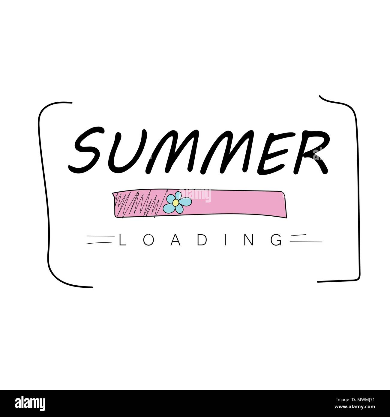 Conceptual hand drawn phrase Summer loading. Lettering design for t ...