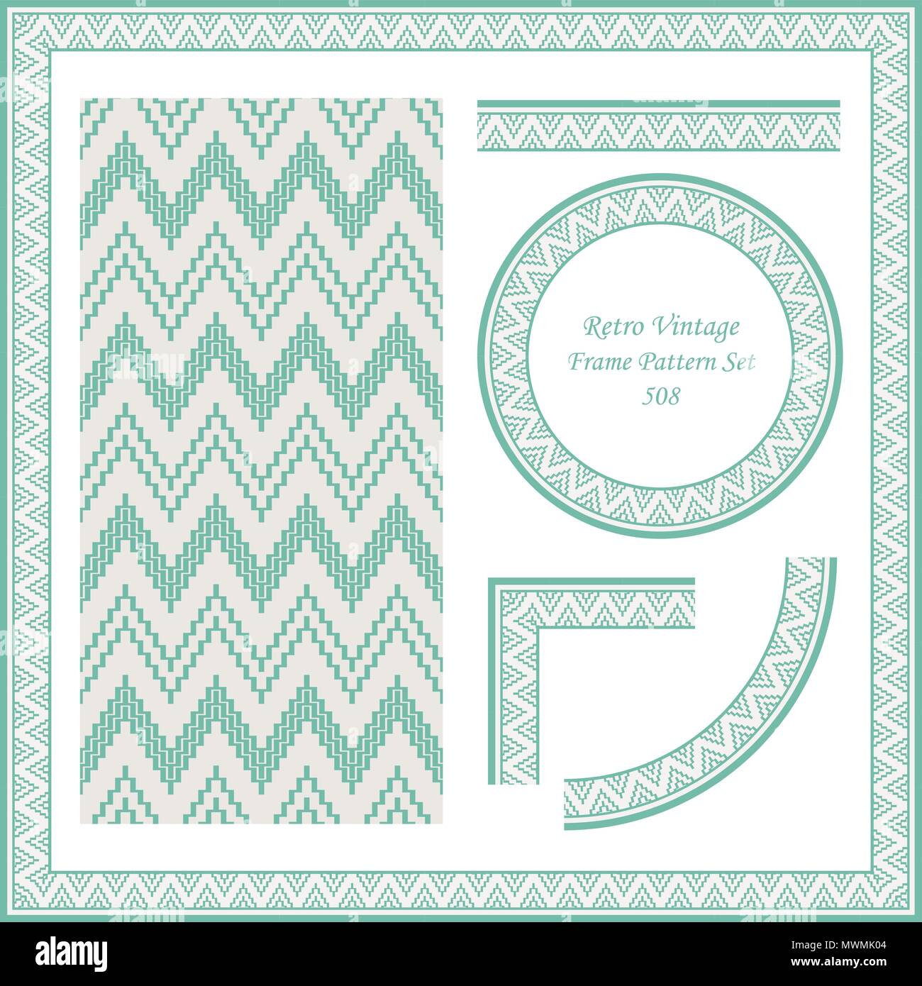 Vintage border retro pattern background and frame decoration template ...