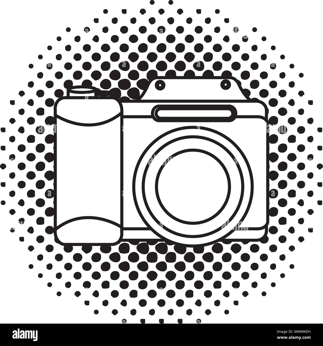 vintage photography camera retro device vector illustration halftone ...