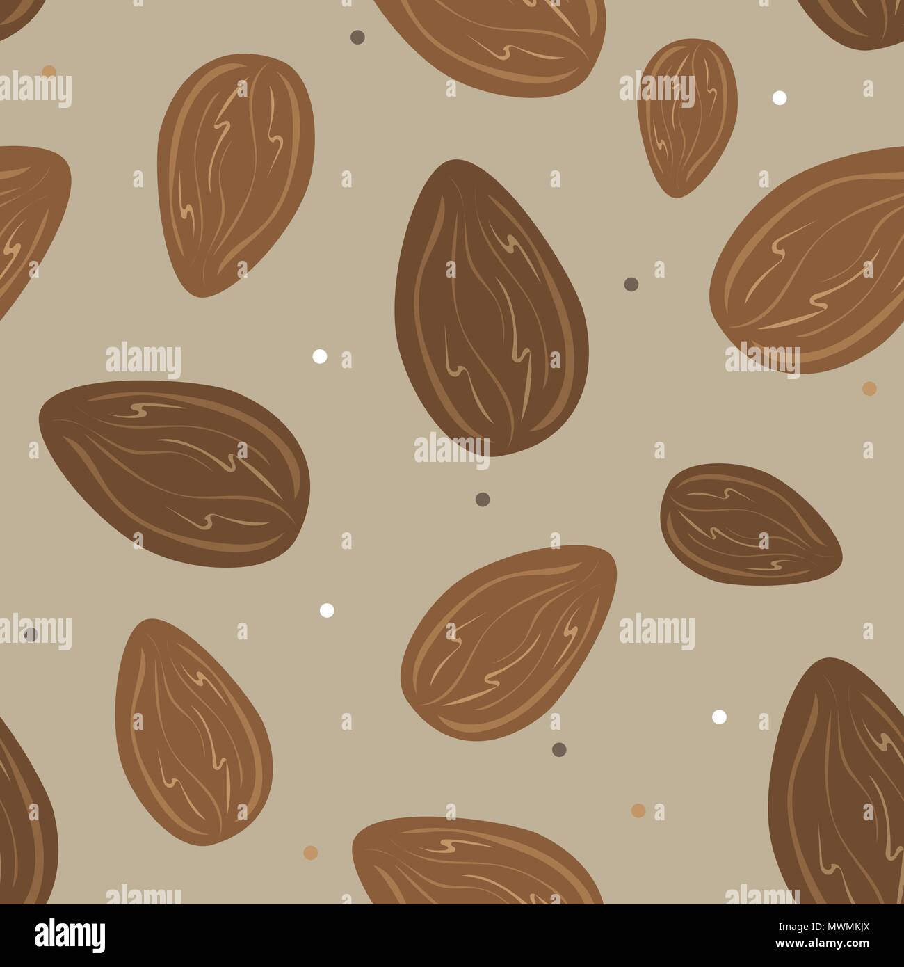 Almonds - vector set of design elements and pattern for packaging ...