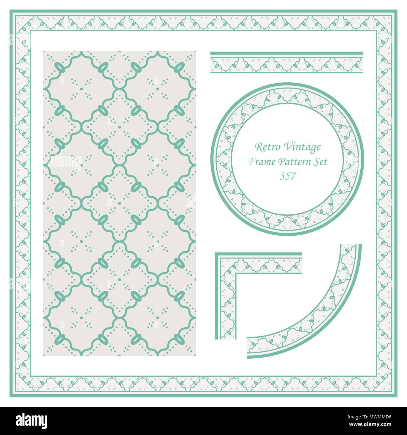 Vintage border retro pattern background and frame decoration template ...