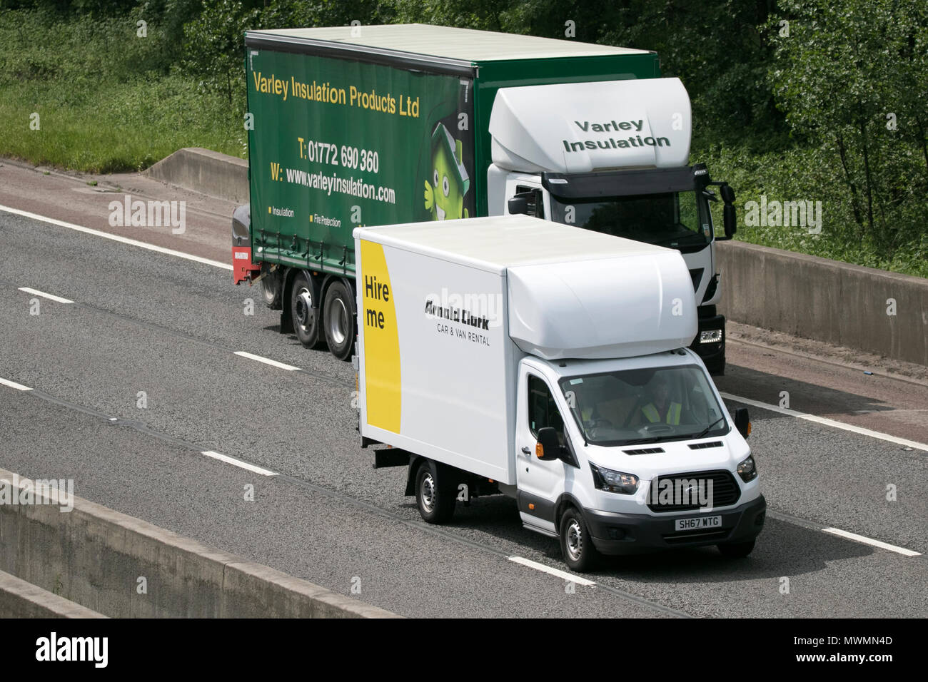 logistics HGV lorry M6 motorway Stock Photo - Alamy