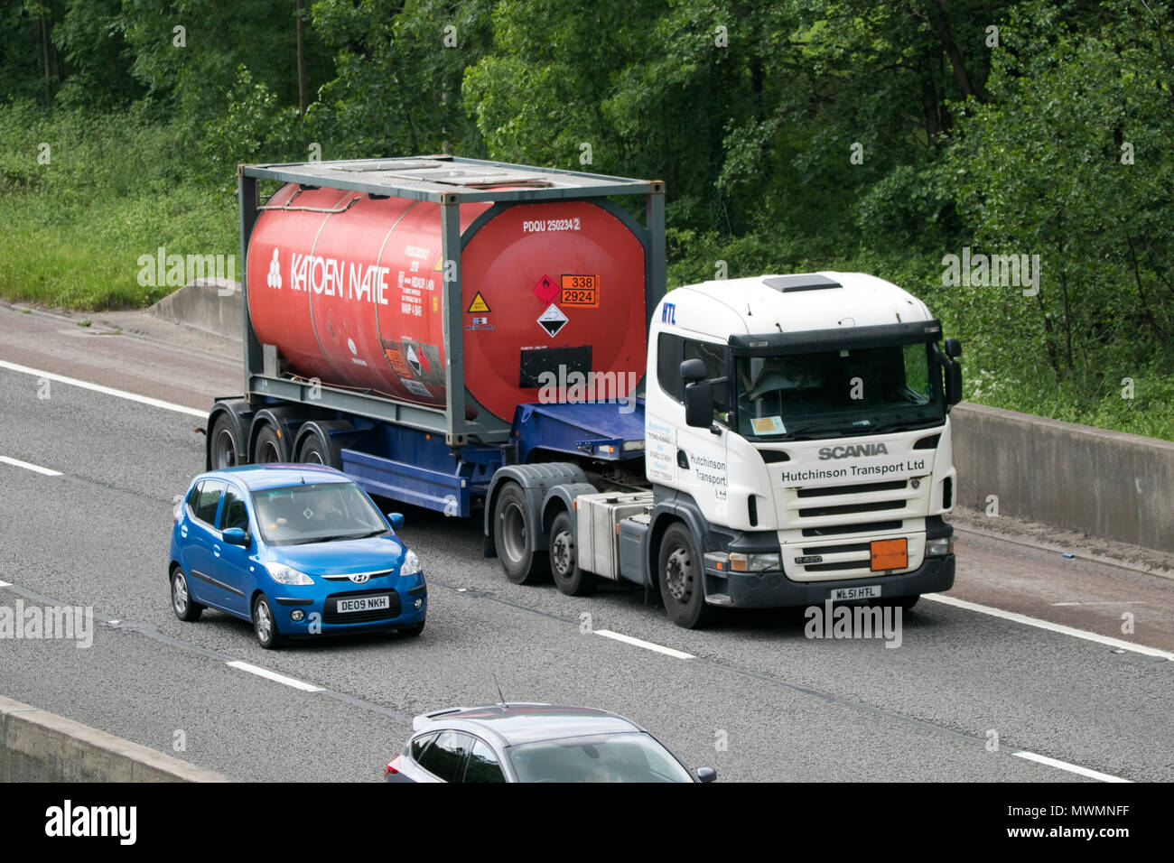 Katoen Natie scania tractormlogistics HGV lorry M6 motorway Stock Photo ...