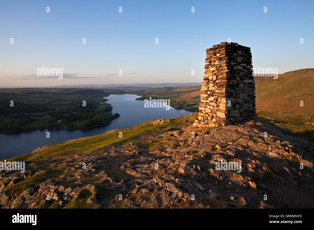 Sunset over Ullswater from Hallin Fell, Cumbria Stock Photo - Alamy