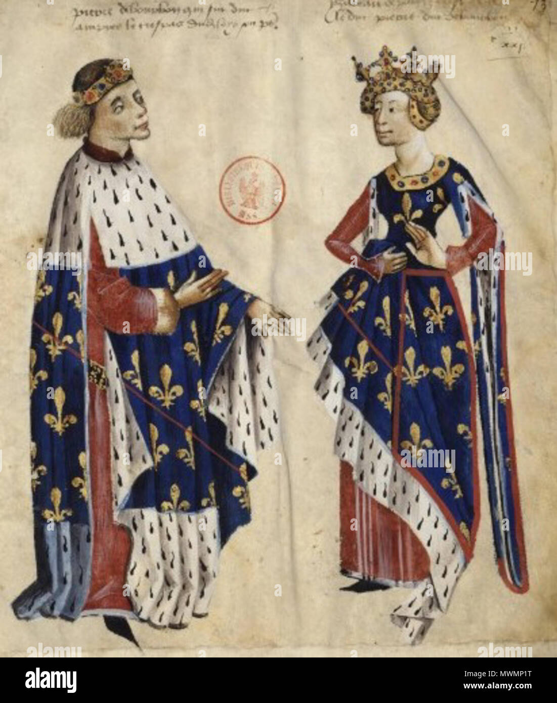 . Français : Pierre Ier de Bourbon et son épouse Isabelle de Valois ...
