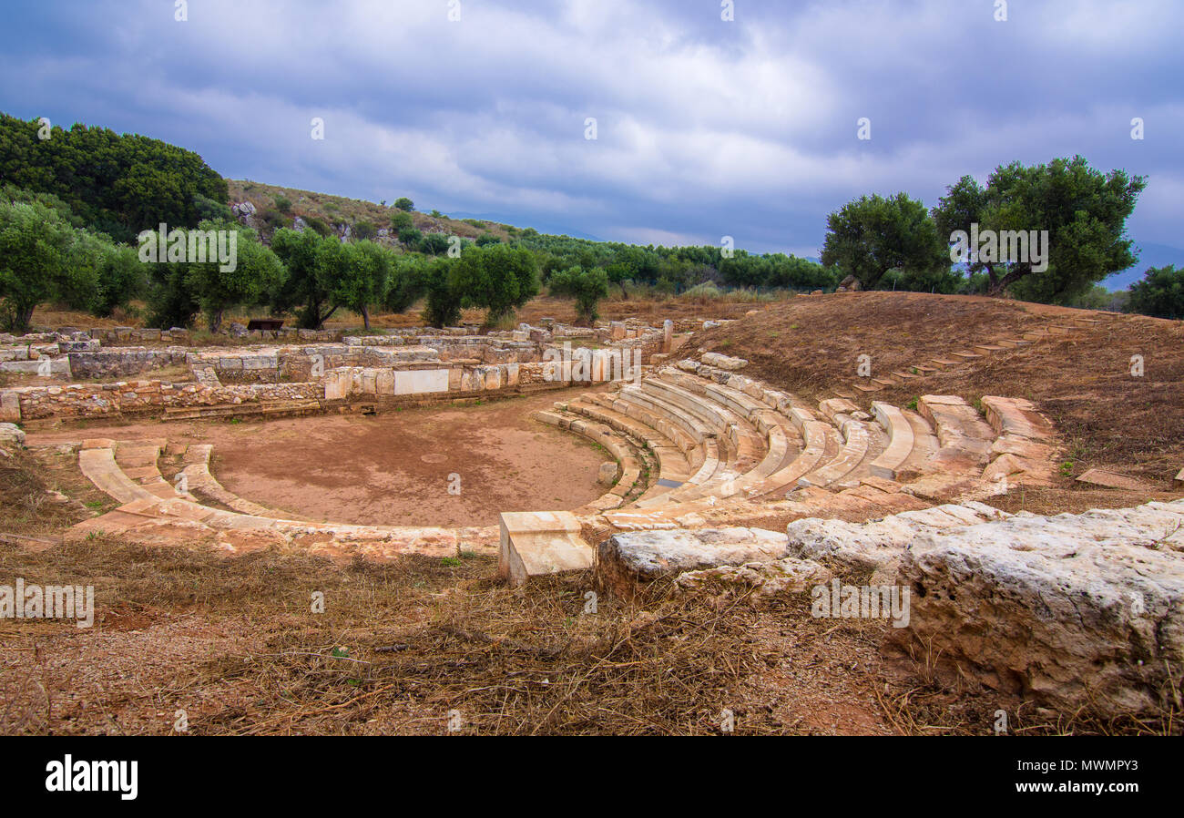 Roman Amphitheatre Ancient Ruins Crete High Resolution Stock ...