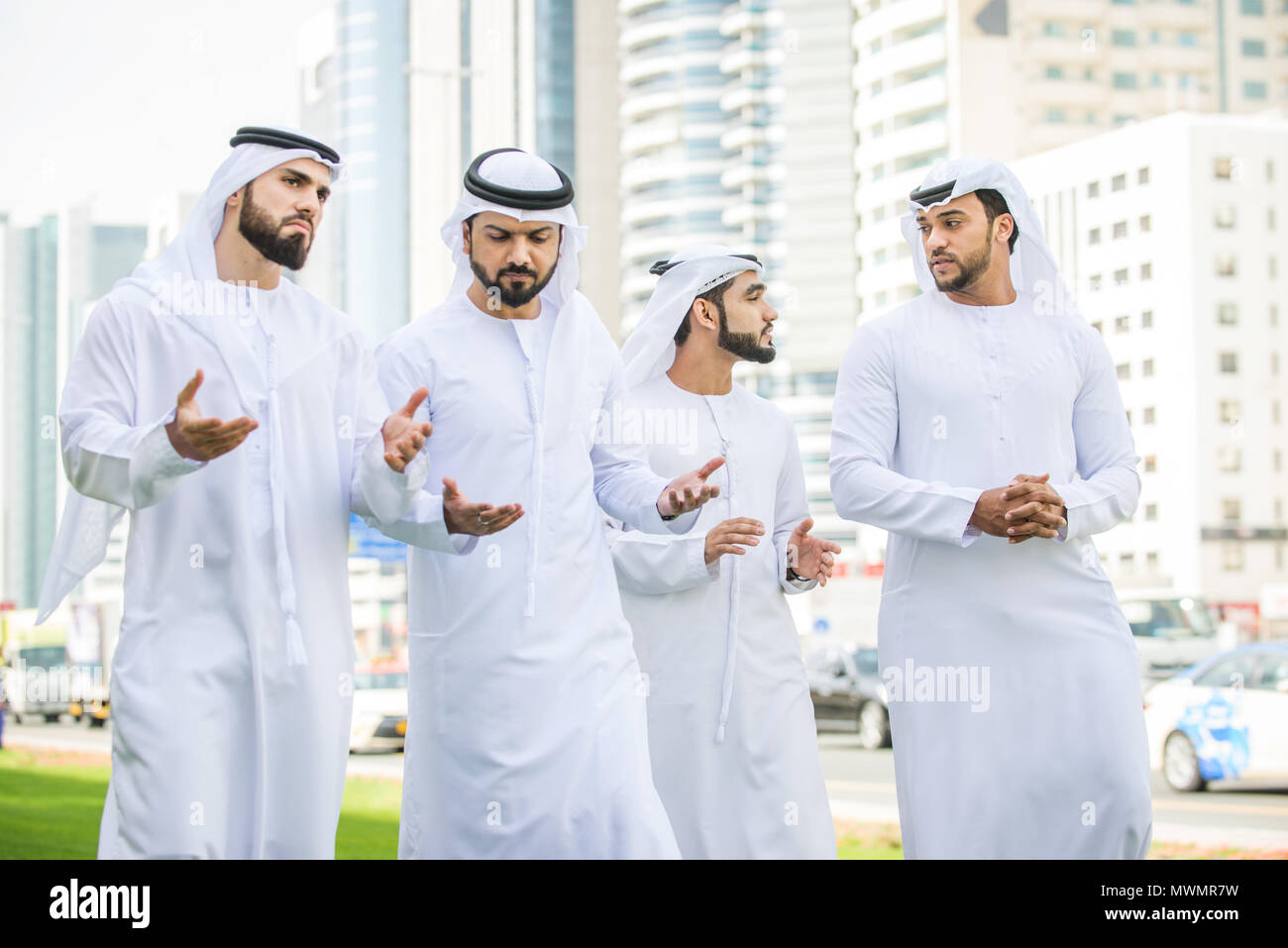 Arabian men meeting and talking about business - Businessmen portrait ...