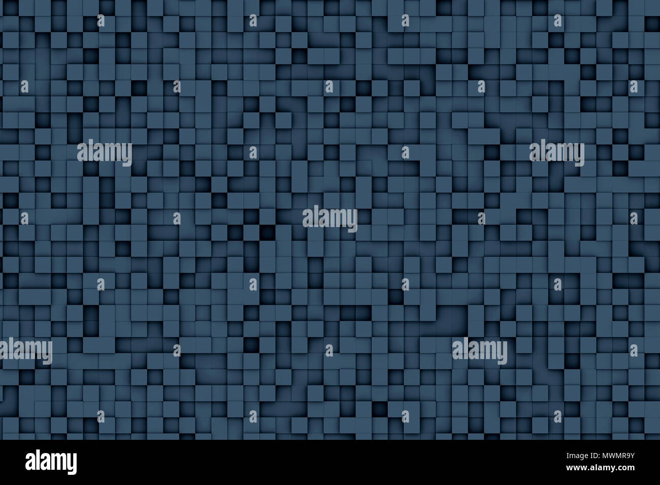 Abstract Dark Blue 3d Geometric Small Cube Background Design Pattern ...