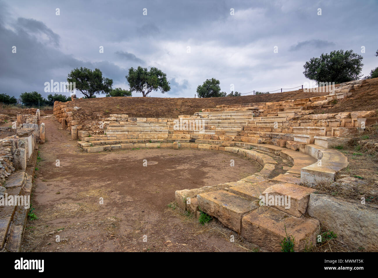 Roman Amphitheatre Ancient Ruins Crete High Resolution Stock ...