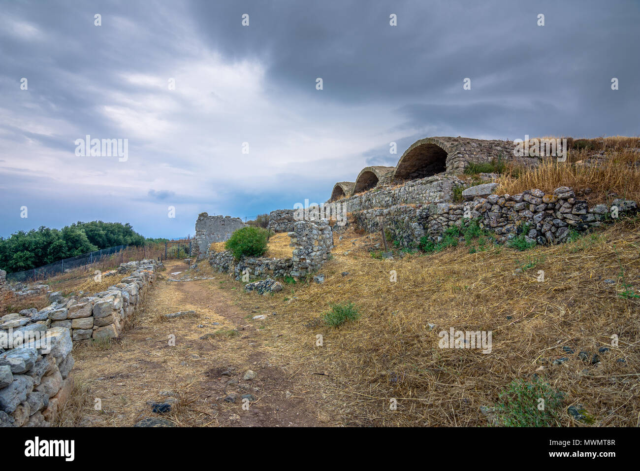 Ancient, Roman cistern in Aptera, Chania in Crete island, Greece Stock ...