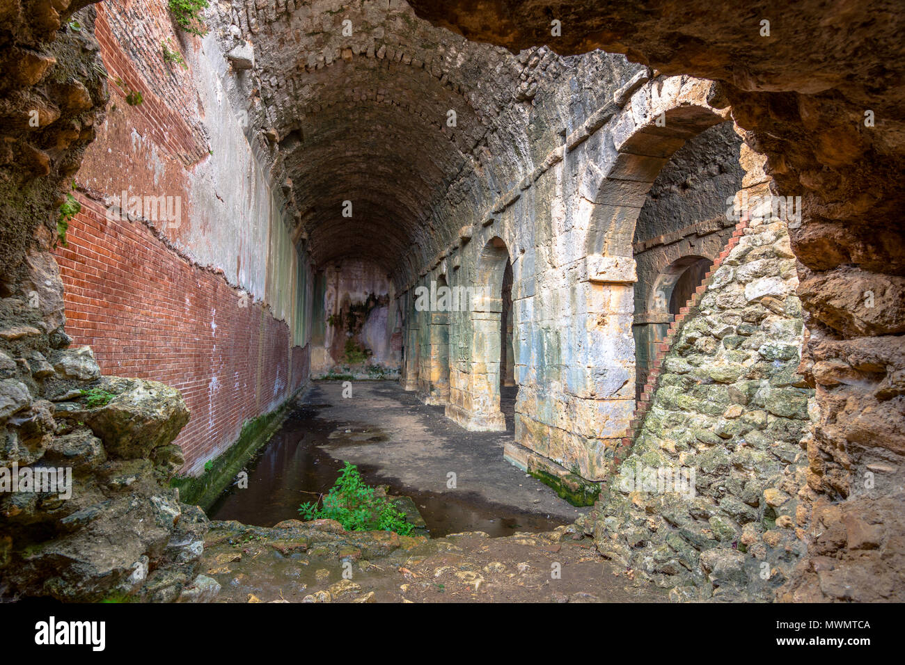 Ancient, Roman cistern in Aptera, Chania in Crete island, Greece Stock ...