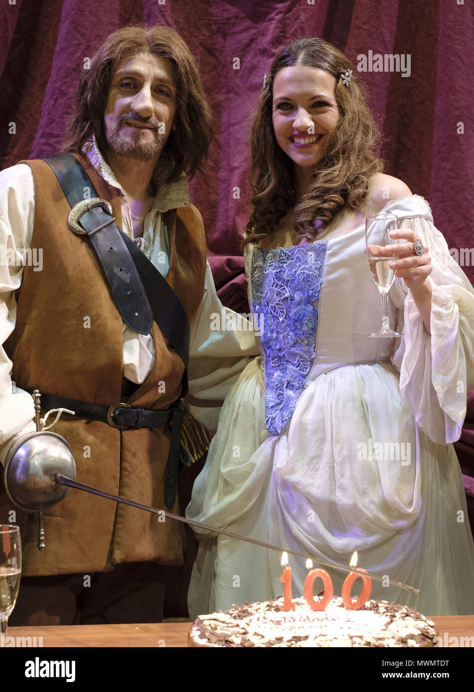 Jose Luis Gil and Ana Ruiz pose during the celebration of the 100 ...