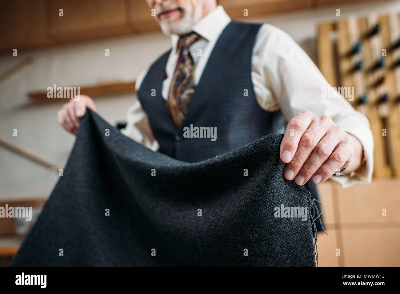 Close up shot professional tailor hi-res stock photography and images ...