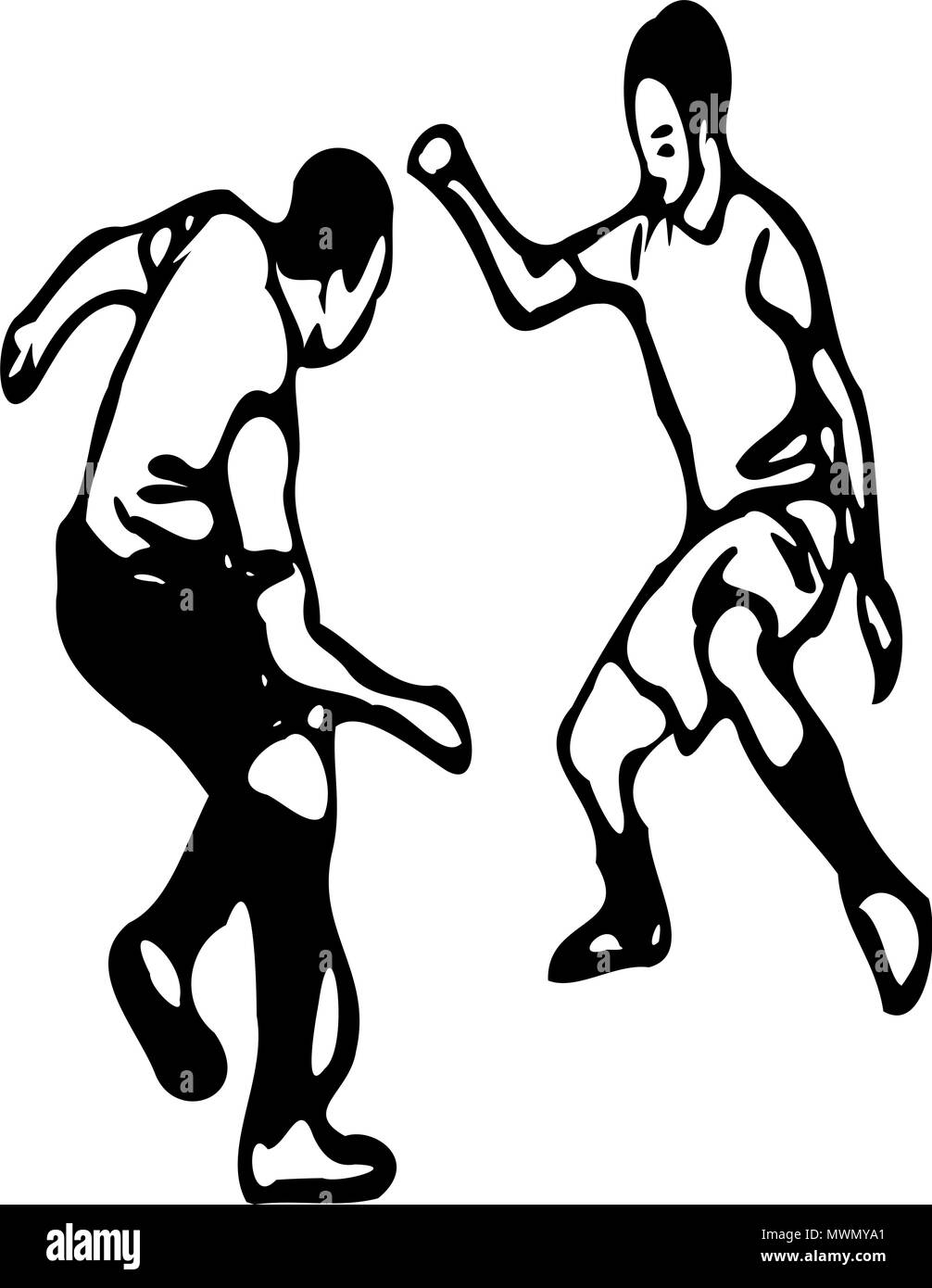 Real Action Football Vectors. Real action football (soccer) hand drawn ...