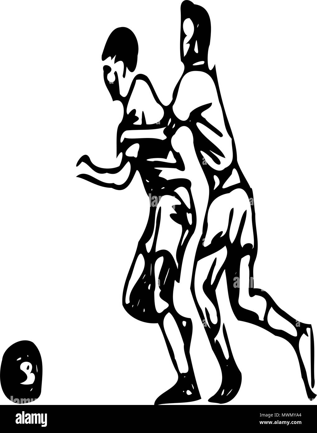 Real Action Football Vectors. Real action football (soccer) hand drawn ...