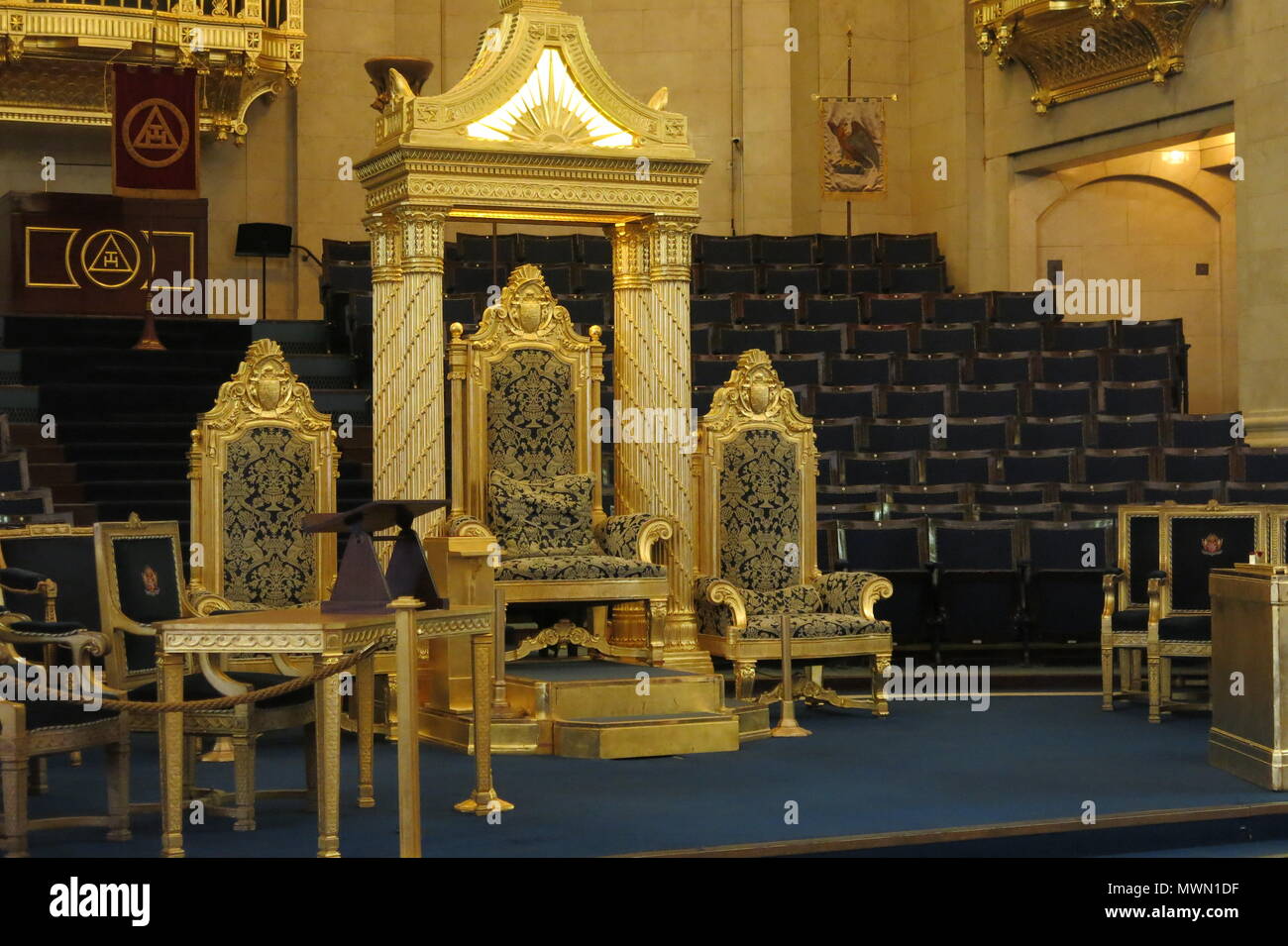 A view inside the Grand Temple of Freemasons Hall London, headquarters ...