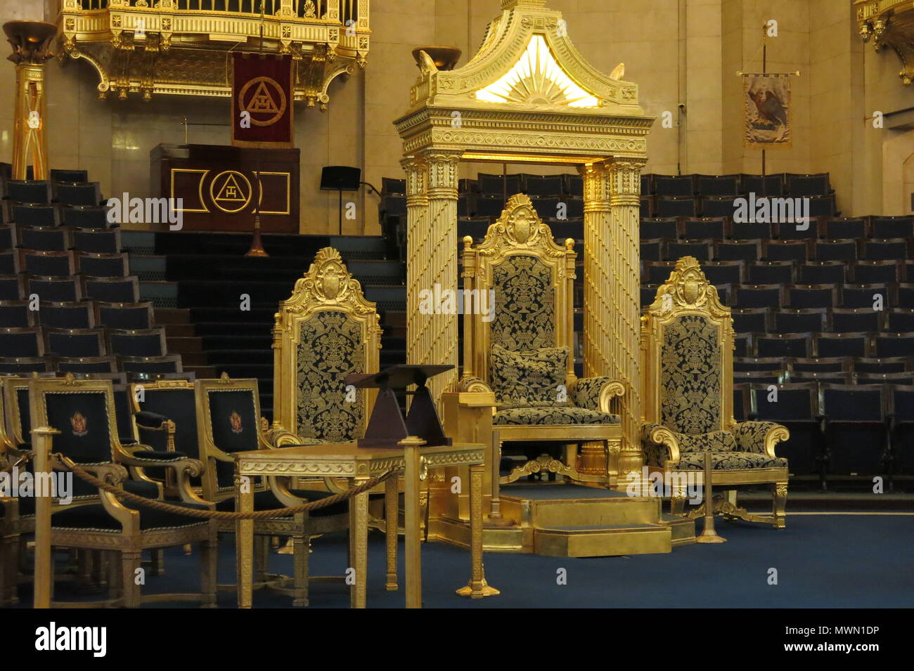 A view inside the Grand Temple of Freemasons Hall London, headquarters ...