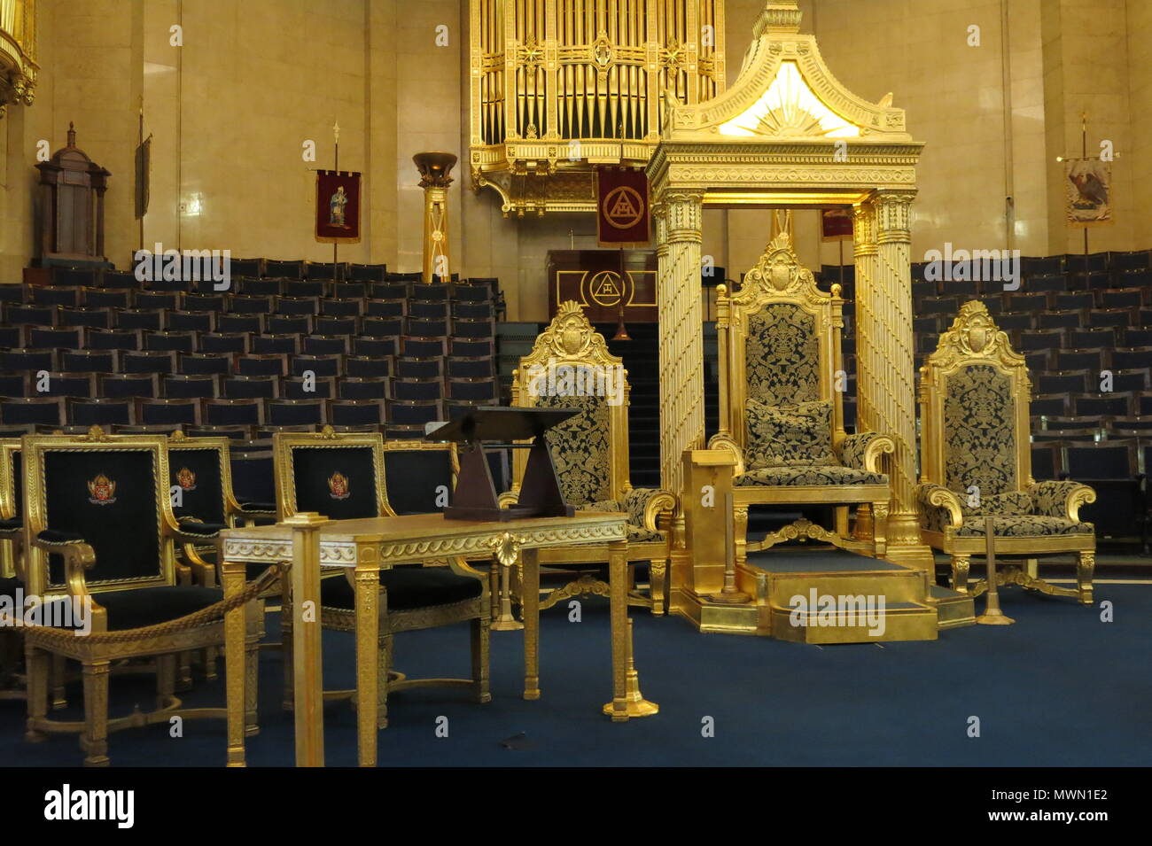 A view inside the Grand Temple of Freemasons Hall London, headquarters ...