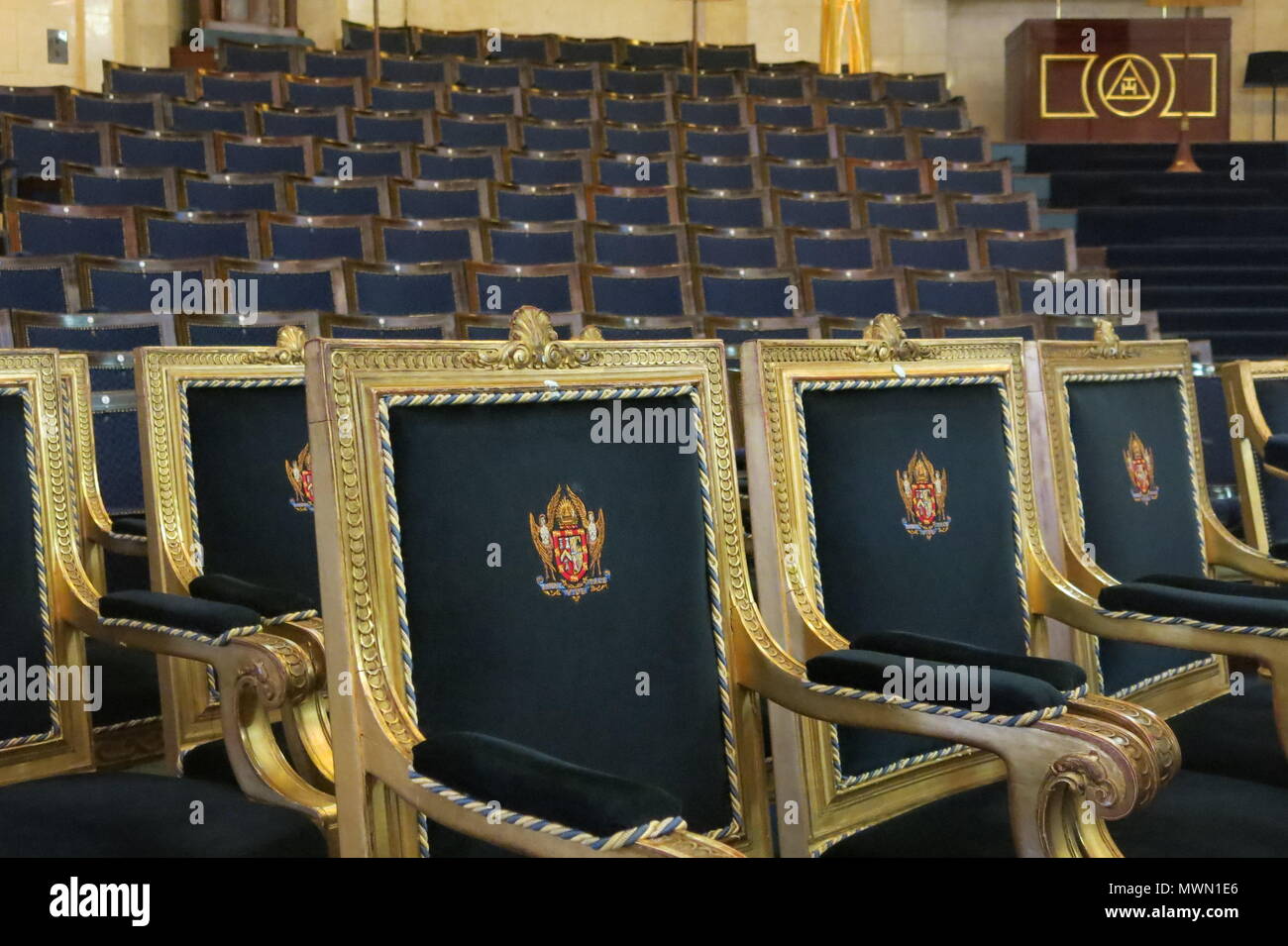 A view inside the Grand Temple of Freemasons Hall London, headquarters ...